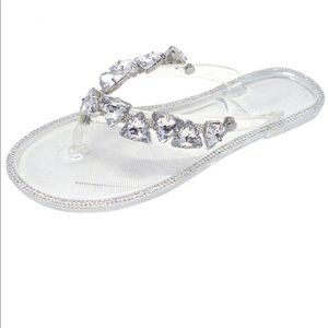 Shoes | Fancy Clear Rhinestone Jelly Sandals | Poshmark